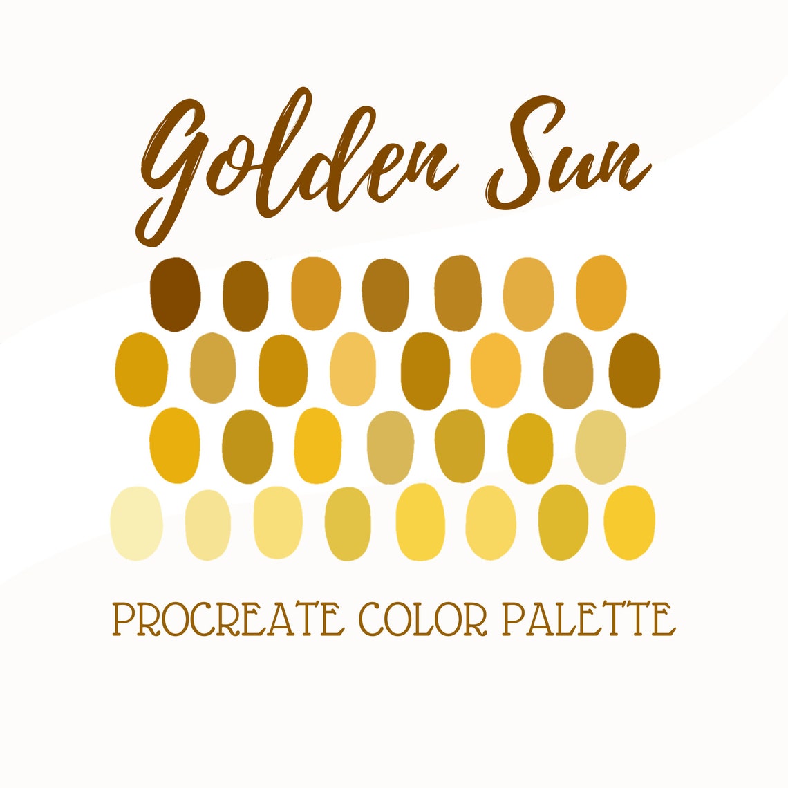 Procreate Color Palette - Golden Sun - Etsy
