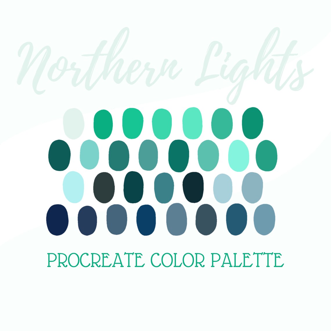 Procreate Color Palette - Northern Lights - Etsy