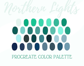 Procreate Color Palette - Northern Lights - Etsy