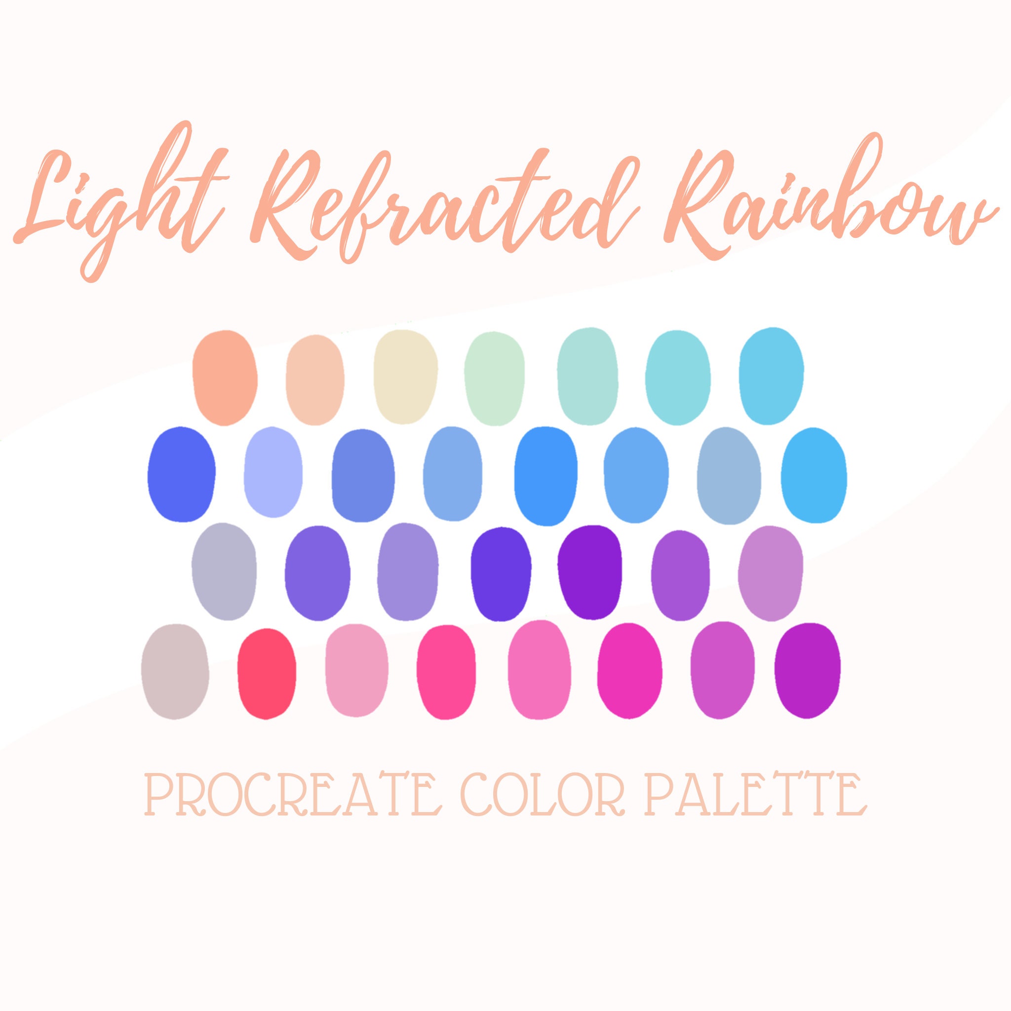 Procreate Color Palette - Light Refracted Rainbow - Etsy