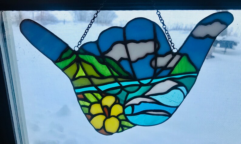 Hawaii, Tropical Scene in Shaka Hand - Etsy