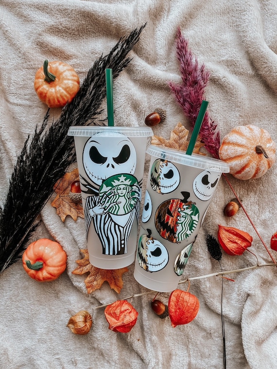 Nightmare Before Christmas Starbucks cup UK Birthday gift Halloween Autumn personalised cup tumbler present for her Etsy