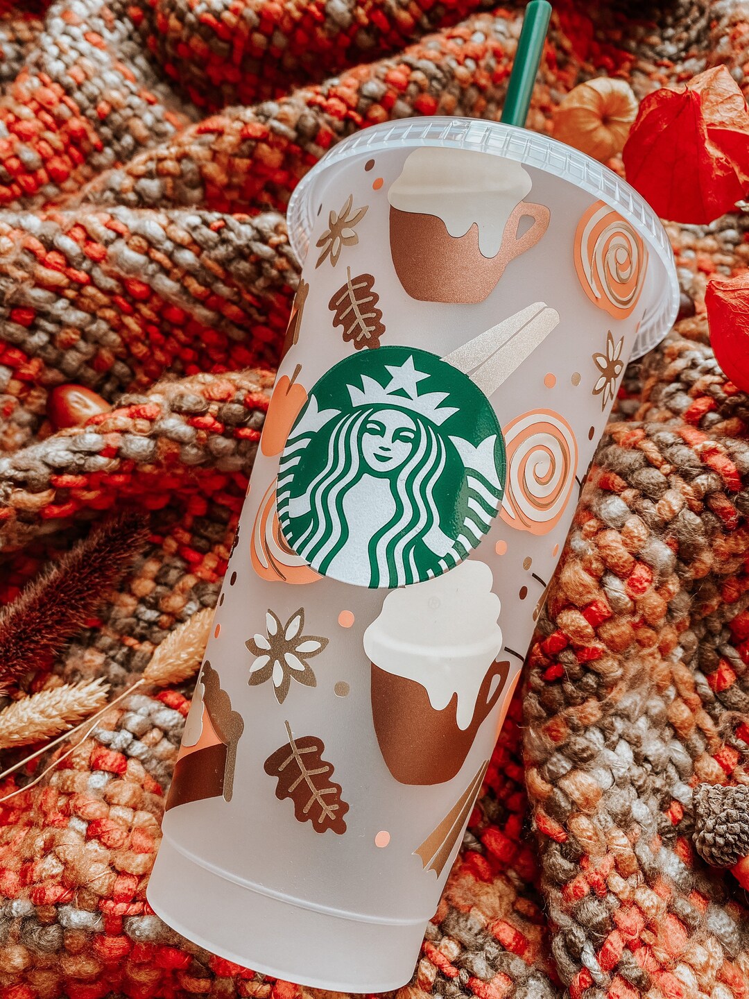 Pumpkin Spice Latte Starbucks Cup UK Personalised Mothers Day Autumn ...