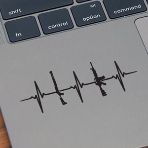 Heart Monitor Gun Decal - 2nd Amendment Vinyl Window or Laptop Decal ...
