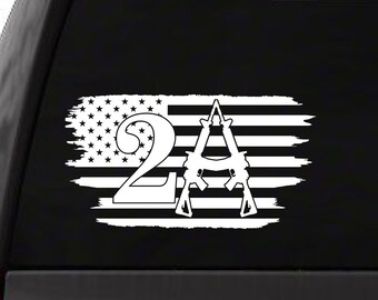 2A Tattered American Flag Decal Bullets 2nd Amendment | Etsy