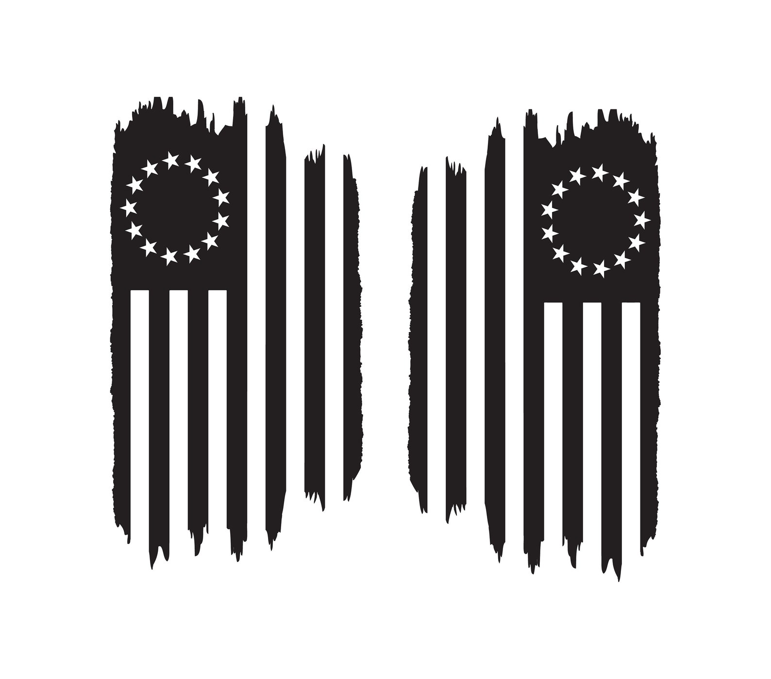 2 Tattered Betsy Ross American Flag Decals Betsy Ross Decal | Etsy