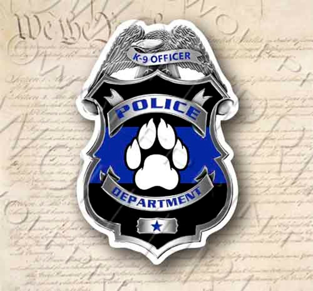 Blue Line Shield K9 Police Dog Sticker 5" Tall Sticker Decal - Etsy
