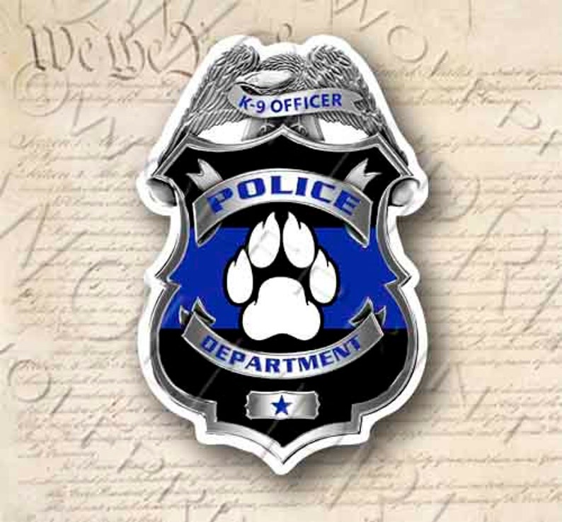 Blue Line Shield K9 Police Dog Sticker 5" Tall Sticker Decal - Etsy