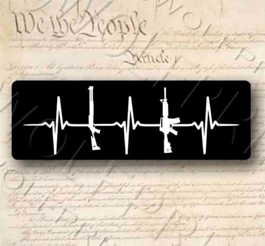 Gun Heart Monitor Sticker 5.1" Wide 2a 2nd Amendment Decal - Etsy