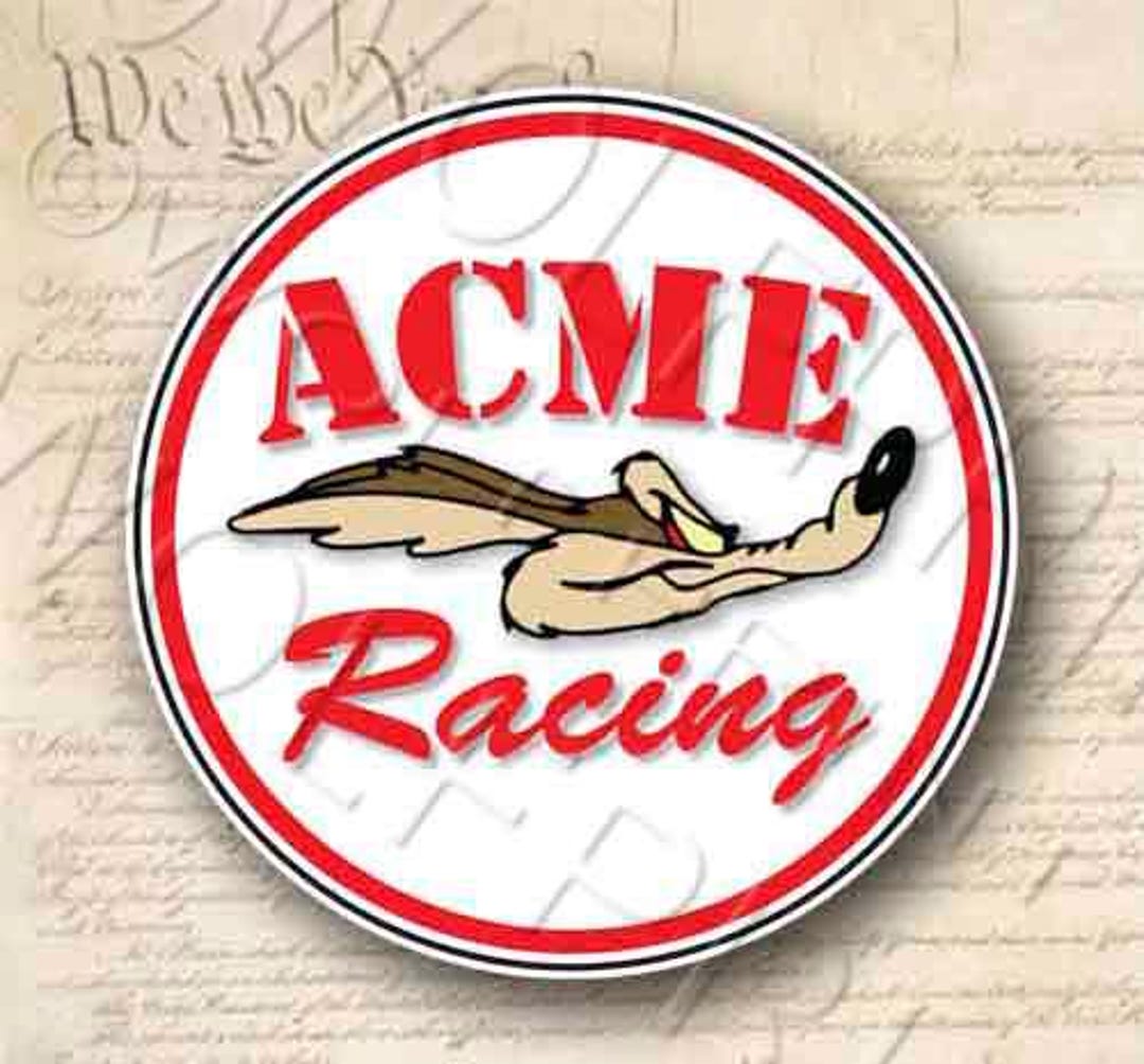Acme Racing Coyote Sticker 4.25" or 11.5" Round Waterproof Outdoor ...