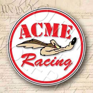 Acme Racing Coyote Sticker 4.25" or 11.5" Round Waterproof Outdoor ...