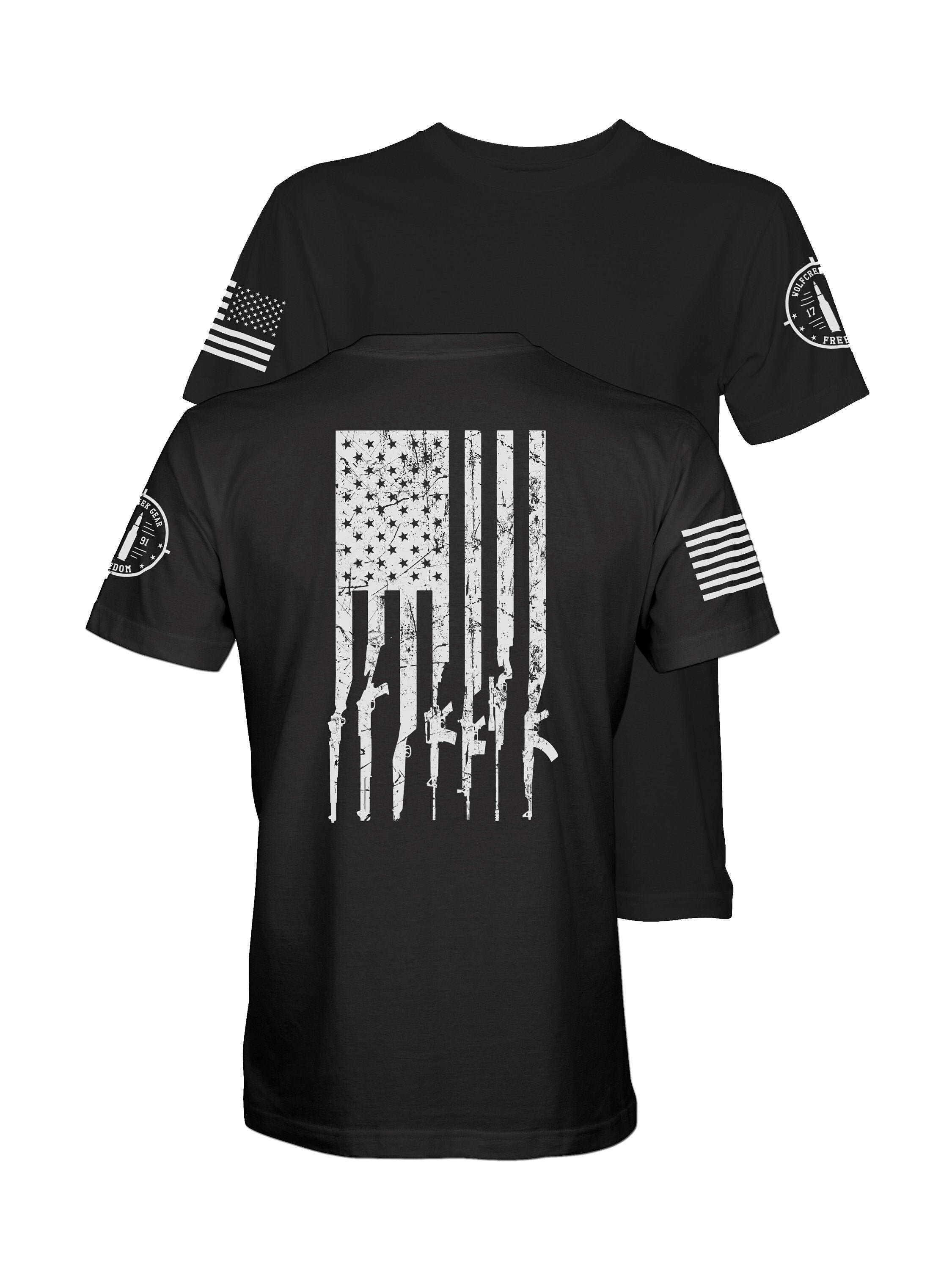Gun Flag T-shirt Distressed American Flag Shirt 2nd | Etsy