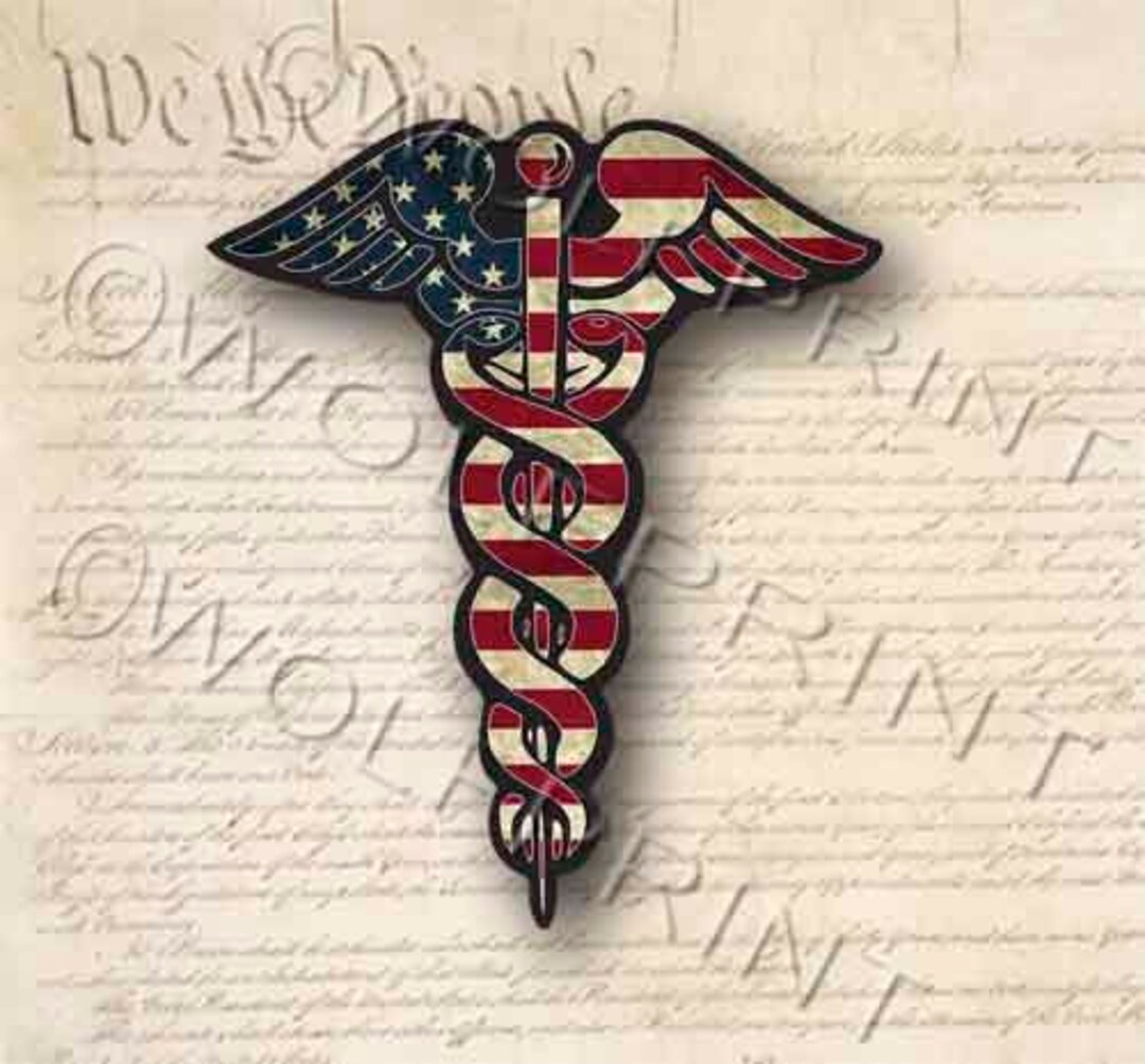 Nurse Caduceus RN Doctor Medical EMT Patriotic Decal Sticker 4.75" Tall ...