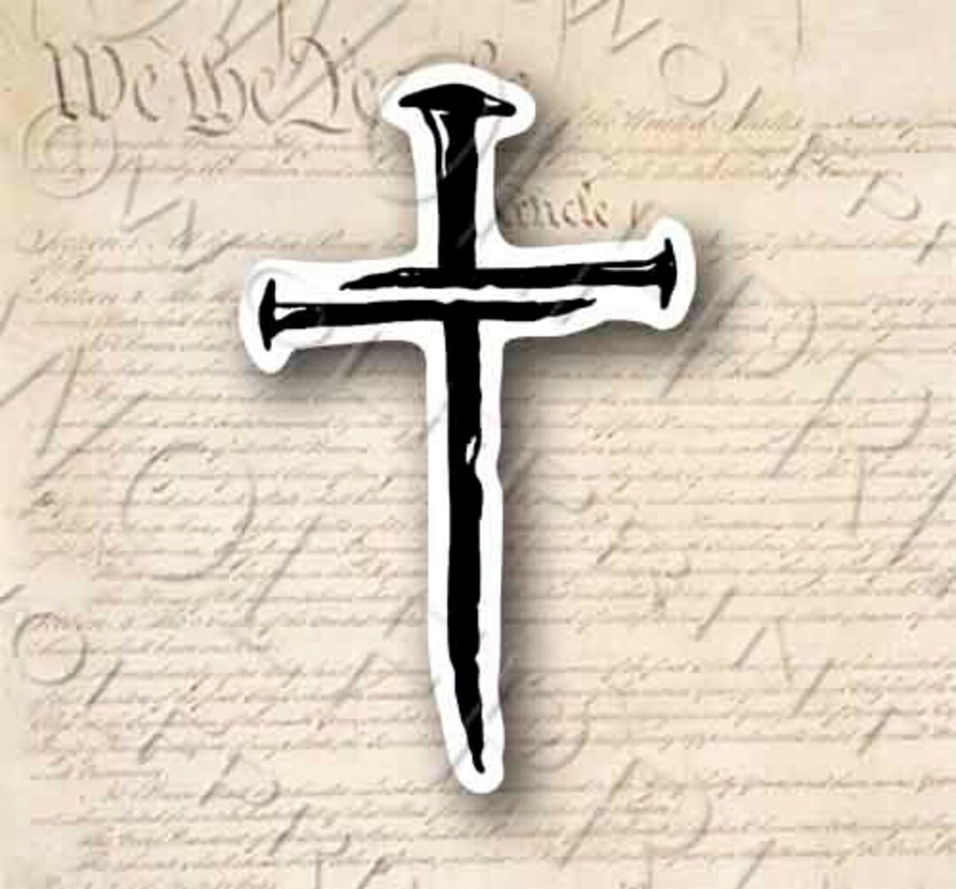 Spike Cross Nails Sticker 5" Tall Decal Jesus Christ Christian Decal - Etsy