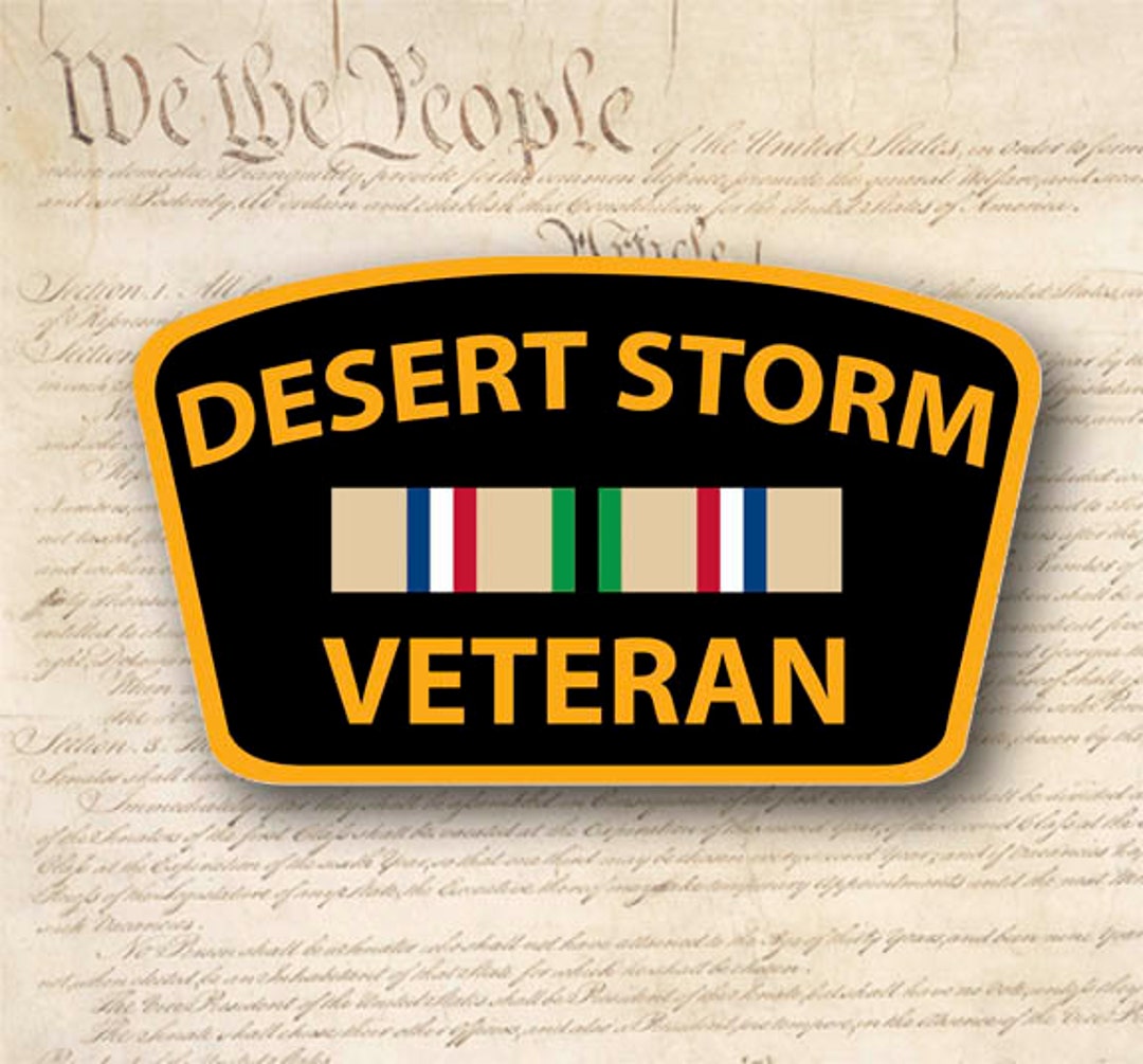 Desert Storm Veteran Ribbon Colors Sticker 5" Wide Patriotic Military ...