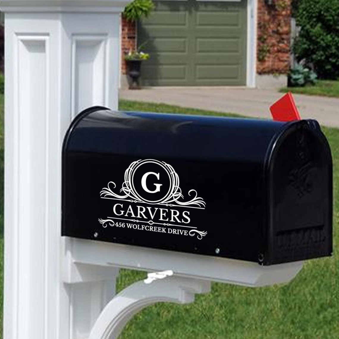 Custom Monogram Decal Monogram Mailbox Decal Mailbox - Etsy