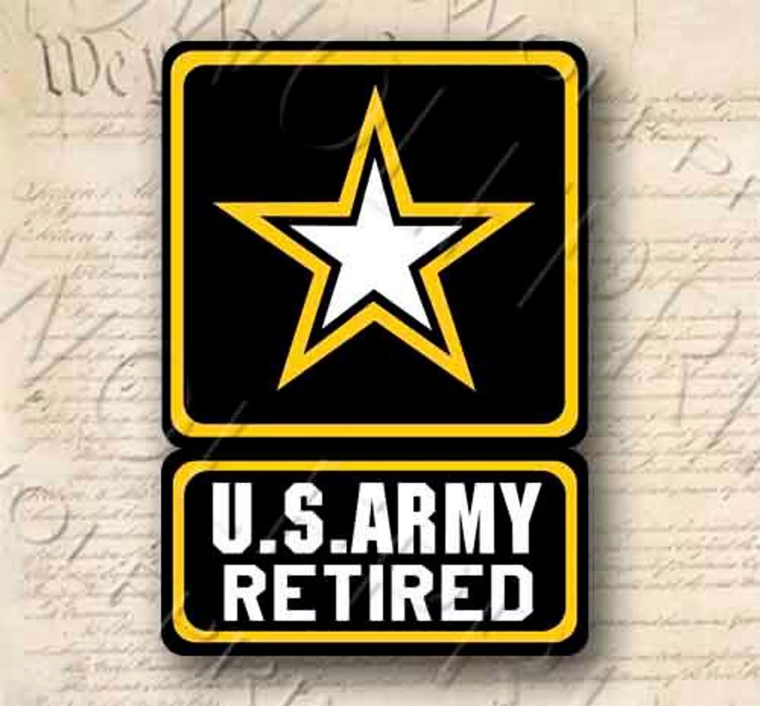 Army Retired Sticker 5" Tall US Army Military Waterproof Sticker Decal ...