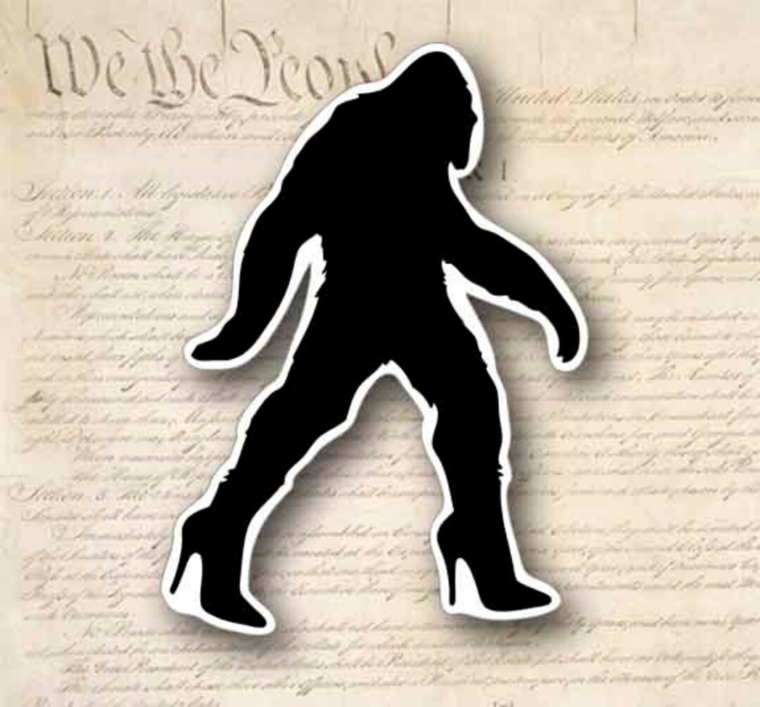 Lady Bigfoot in Heels Funny Decal Sticker 5.25" Tall Vinyl - Black or ...