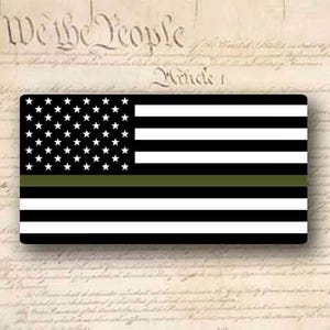 Thin Blue Line Flag Sticker 5 Wide USA Flag Sticker Red, Green, Gray ...