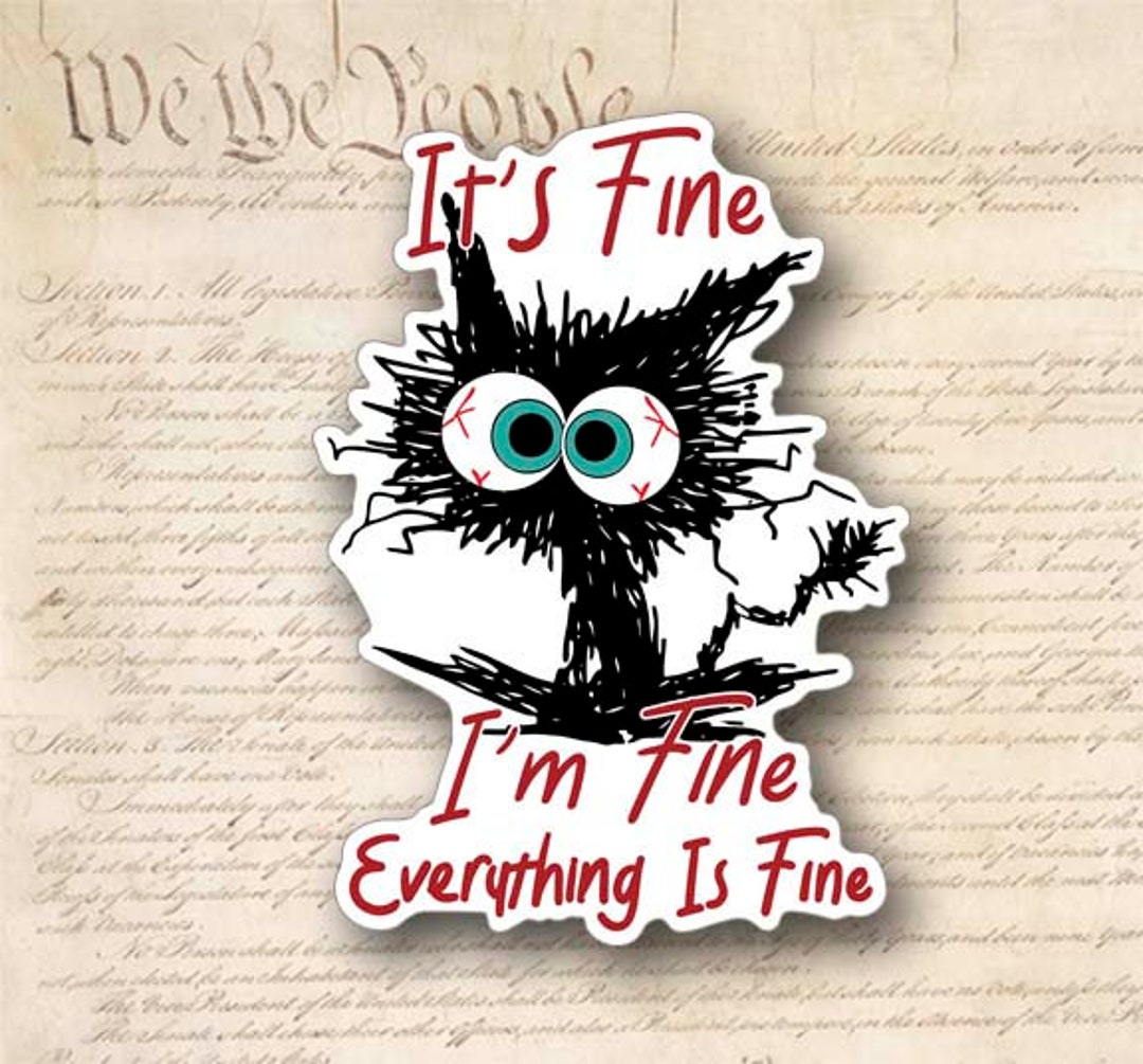 It's Fine I'm Fine Everything is Fine-funny Vinyl Sticker 5" Tall Decal ...