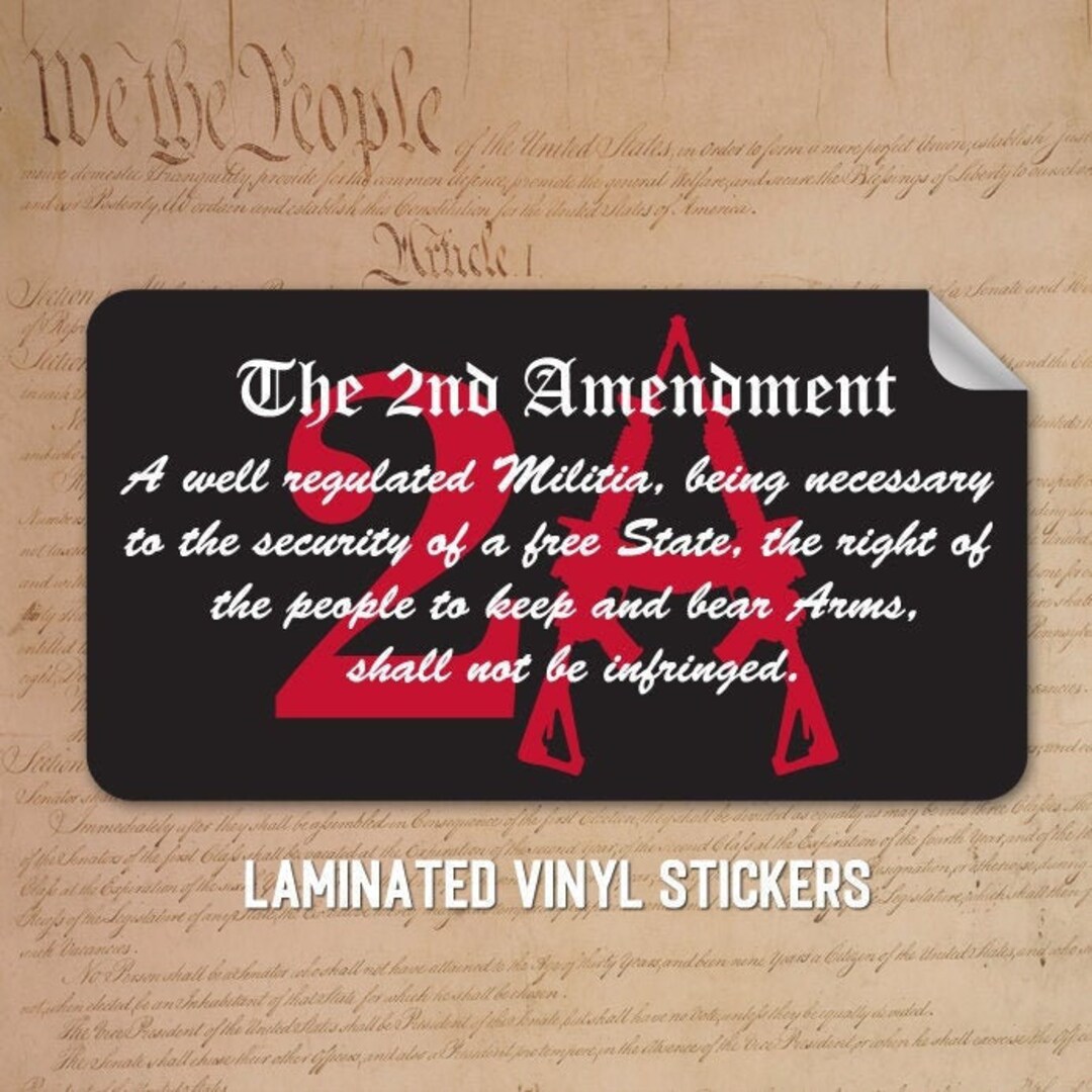 2nd Amendment Script Sticker 5" Wide | 2A Laminated Vinyl Stickers | 2A ...