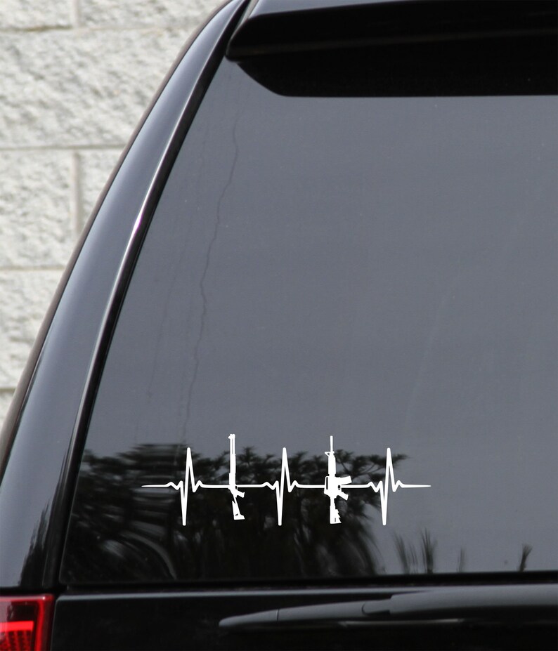 Heart Monitor Gun Decal 2nd Amendment Vinyl Window or Laptop - Etsy