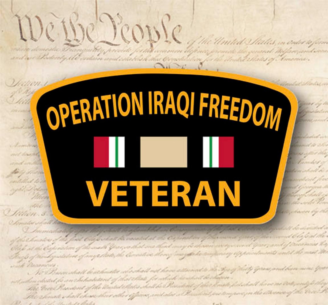 Operation Iraqi Freedom 5" Wide Sticker Veteran Ribbon Colors Sticker ...