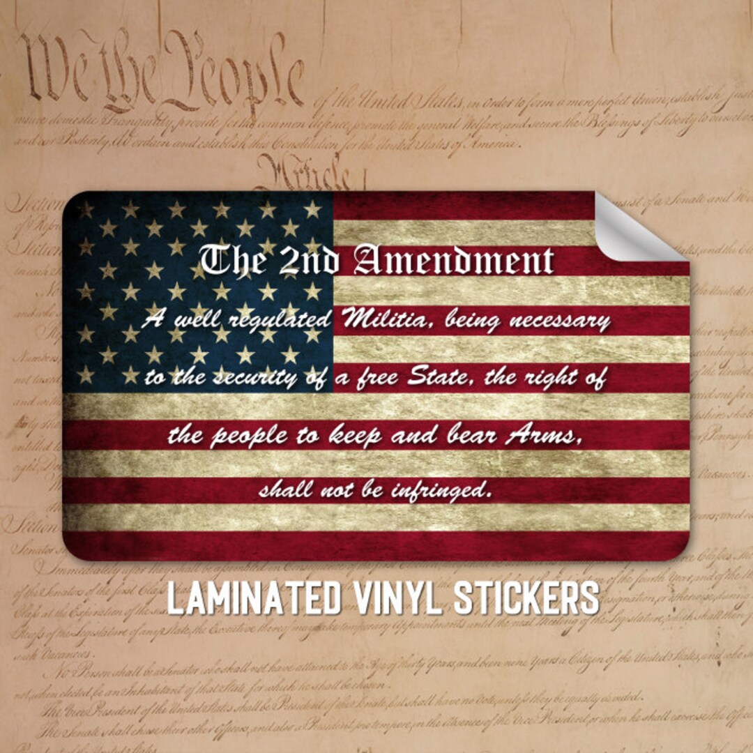 2nd Amendment Grunge Flag 5" Wide Sticker | Waterproof Laminated Vinyl Stickers | Labels - Etsy