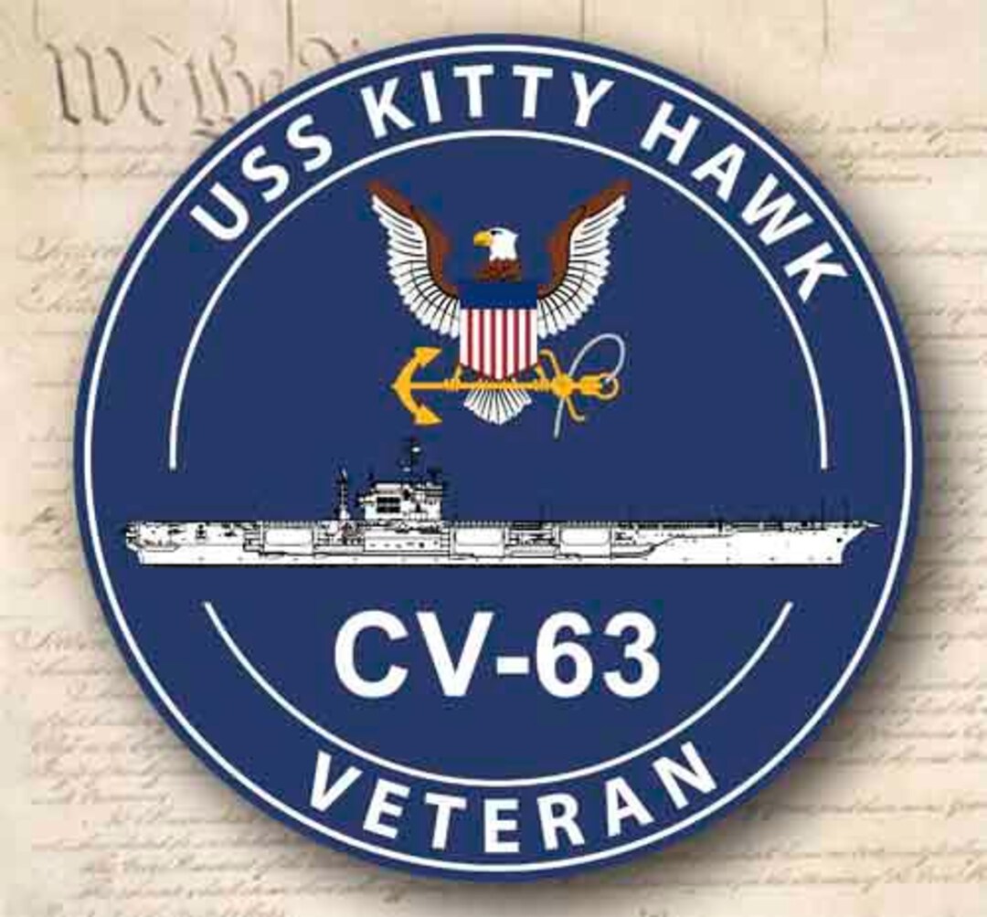 Aircraft Carrier Veteran 4" Round Sticker USS Kitty Hawk Kennedy Nimitz ...