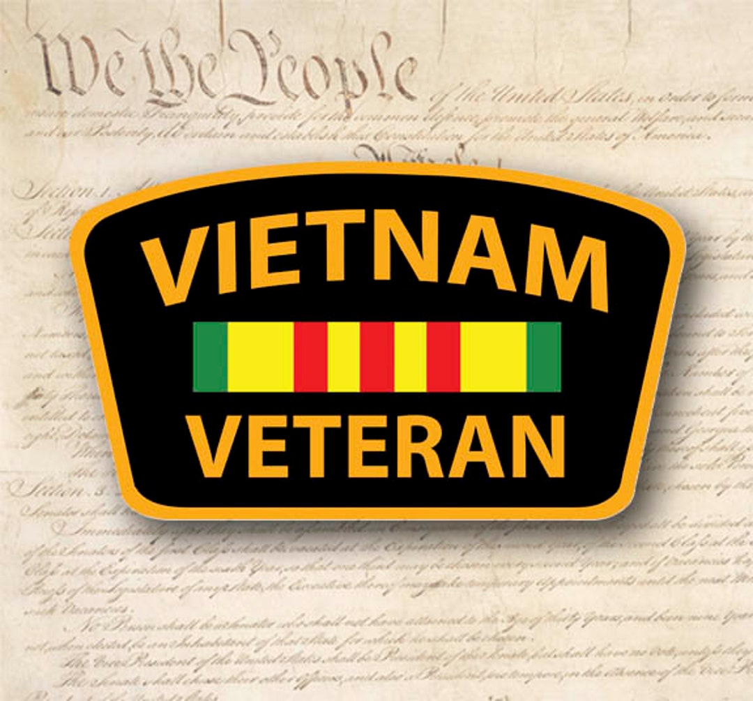 Vietnam Veteran Ribbon Colors Sticker 5" Wide - Decal Patriotic ...