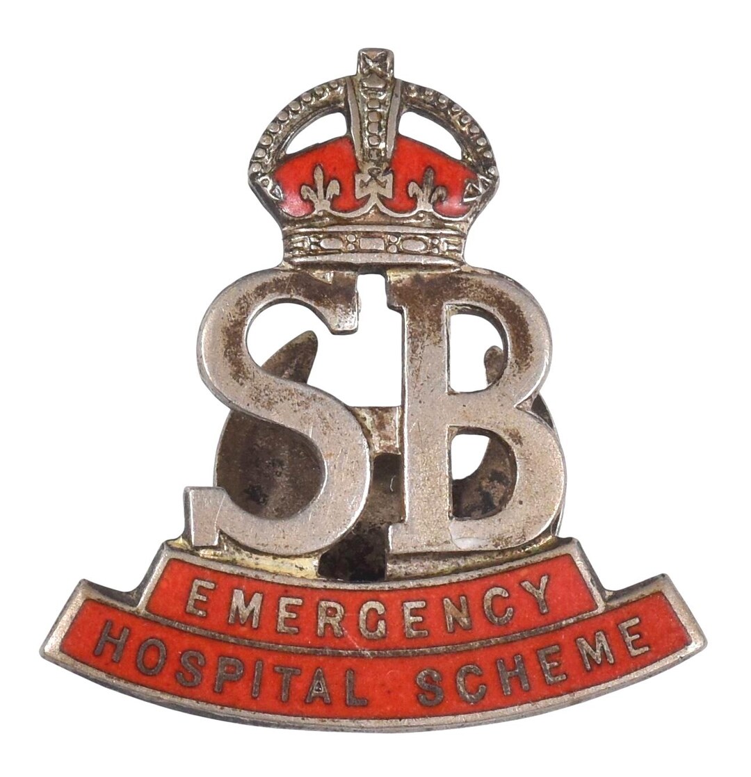 World War Two Emergency Hospital Scheme Stretcher Bearer Enamel Brooch ...