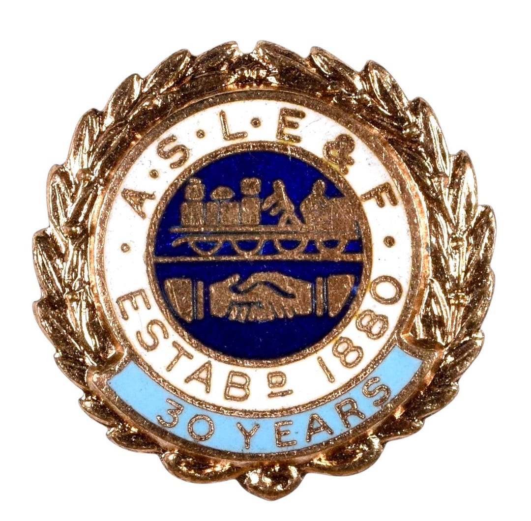Vintage ASLE&F Railway Union Members 30 Years Service Enamel Badge - Etsy