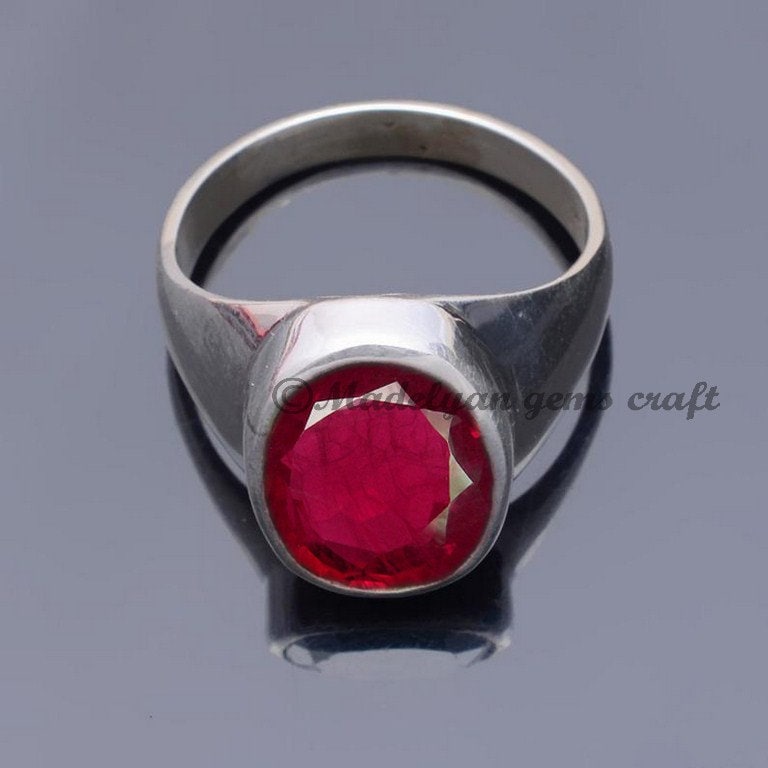 Red Ruby Ring 925 Sterling Silver Ring Handmade Silver Ring | Etsy