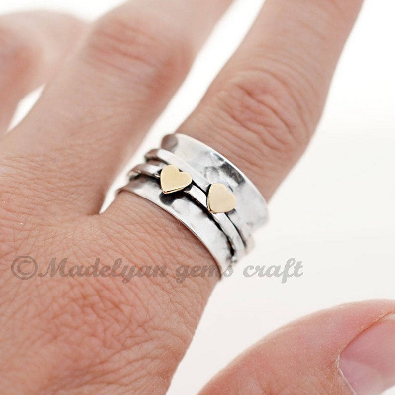 925 Sterling Silver Spinner Ring Women Handmade Spinner Ring - Etsy