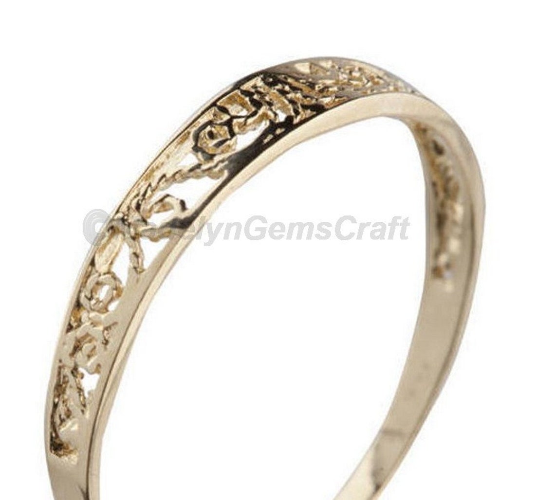 Thin Filigree Ring Sterling Silver Thin Filigree Wedding | Etsy