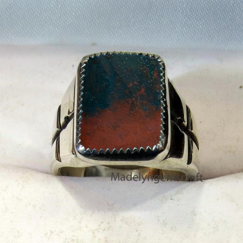 Bloodstone Ring Men Bloodstone Ring 925 Sterling Silver - Etsy