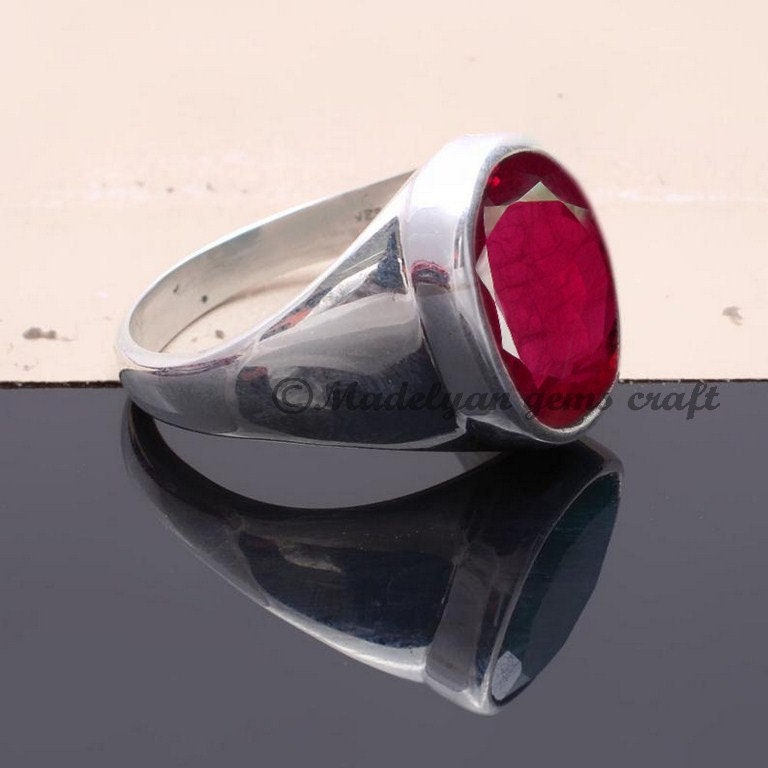 Red Ruby Ring 925 Sterling Silver Ring Handmade Silver Ring | Etsy