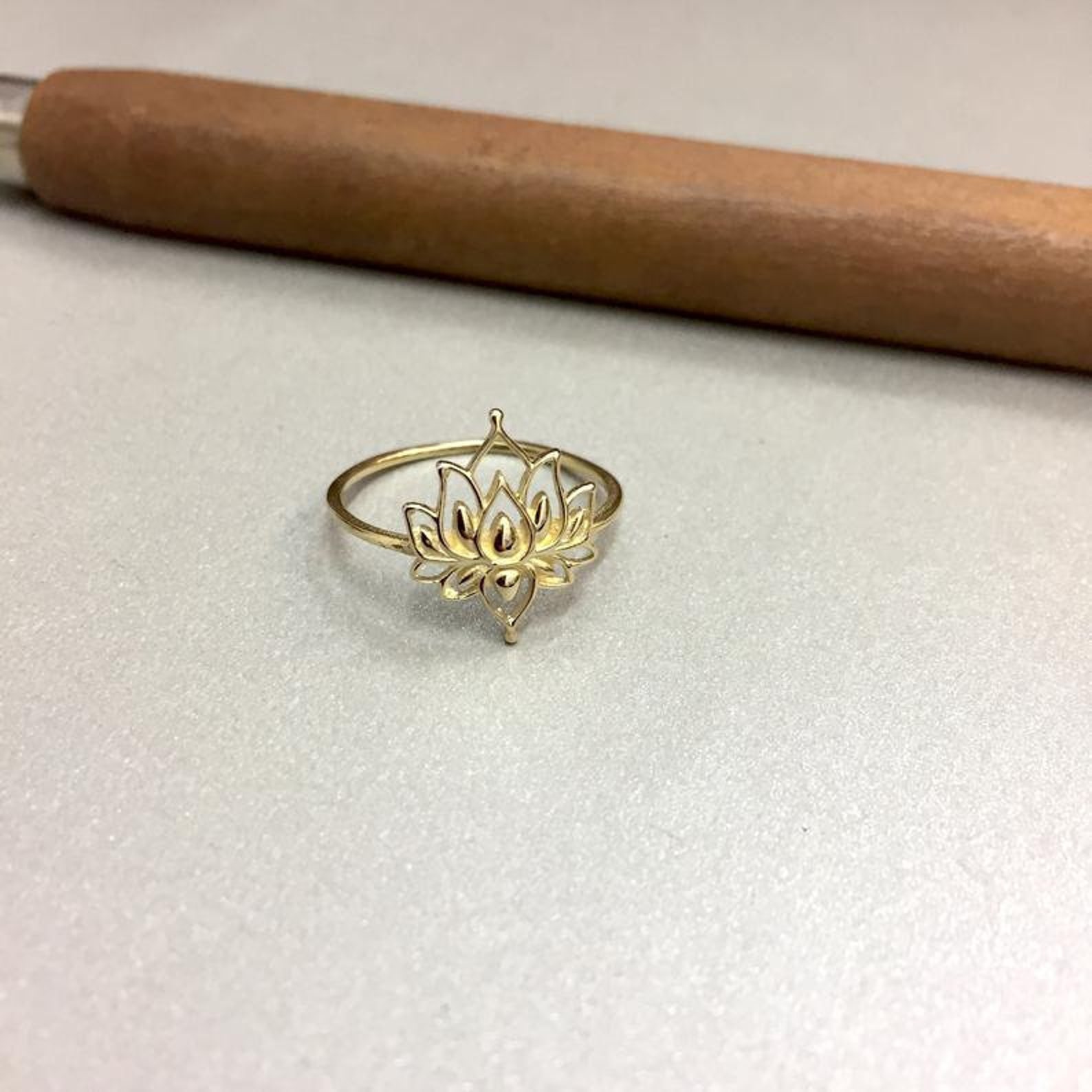 Lotus Flower Ring Sterling Silver Lotus Ring Engagement Ring - Etsy