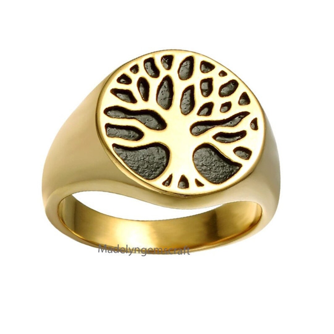 Life of Tree Ring, 925 Sterling Silver Ring, Leaf Tree Ring, Statement ...