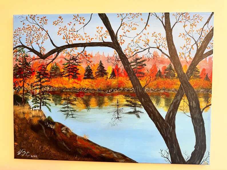 Boundary Waters Fall Colors Painting - Etsy