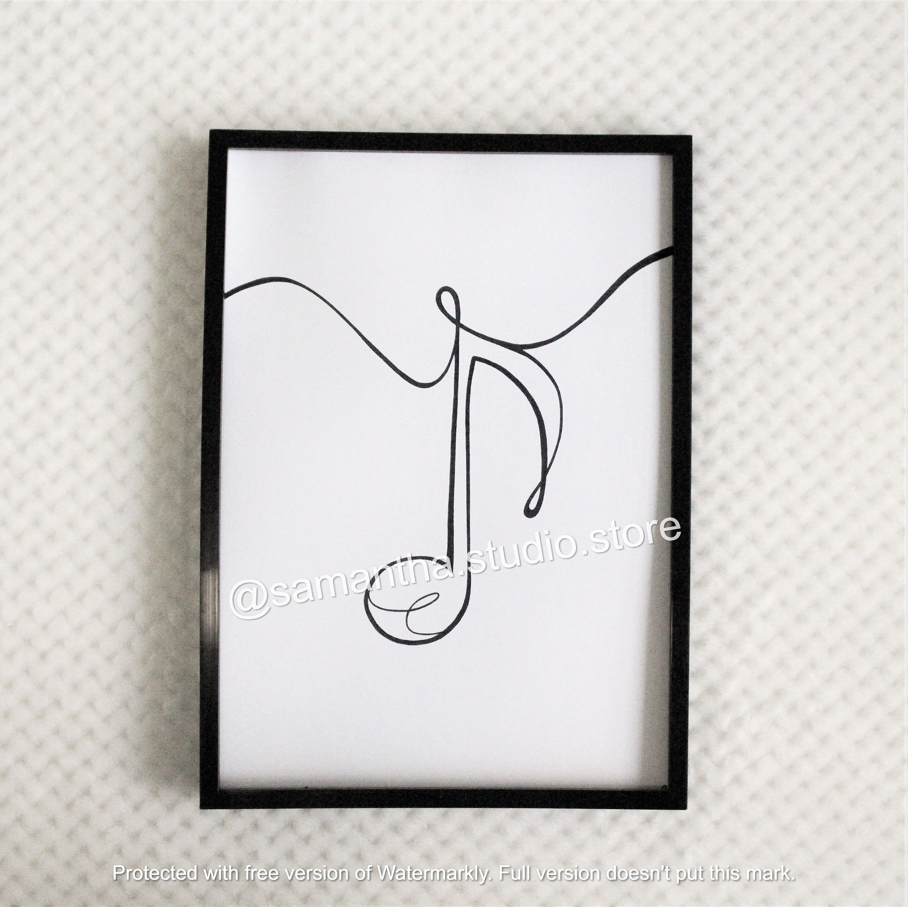 Quaver Music Note - INSTANT DOWNLOAD - Printable Minimalist Line Art ...