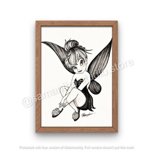 Tinkerbell peter Pan ORIGINAL Art Drawing - Etsy