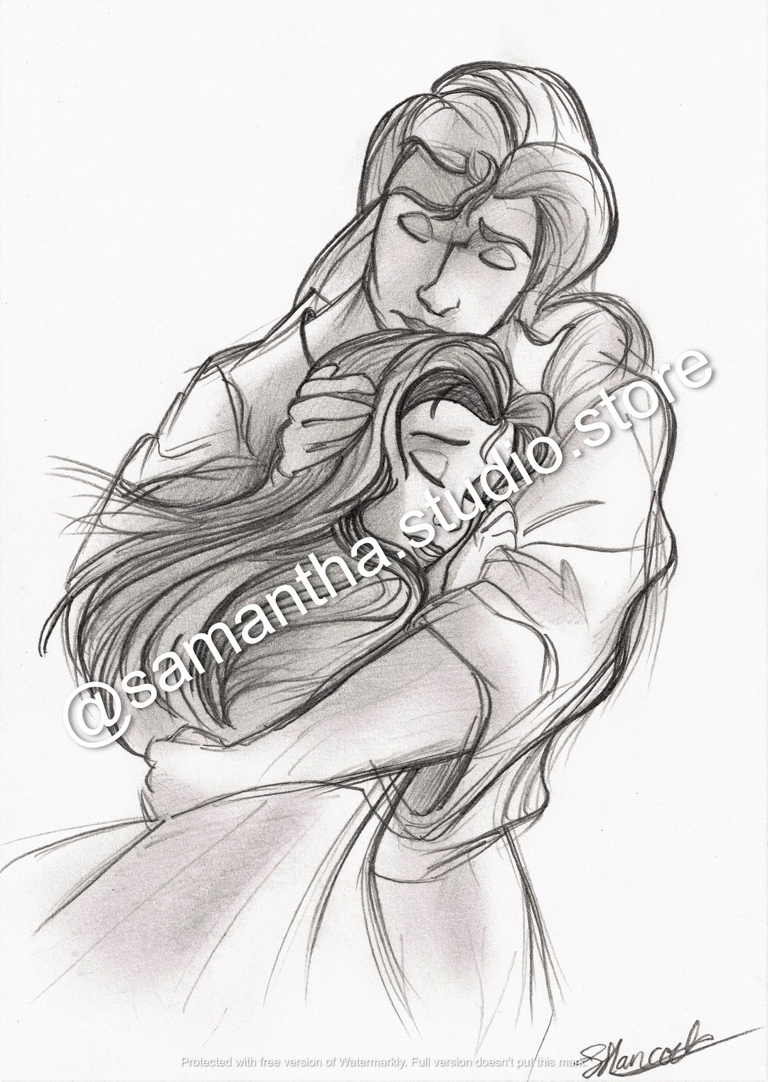 Belle and Adam (beauty and the Beast) - INSTANT DOWNLOAD - Character ...