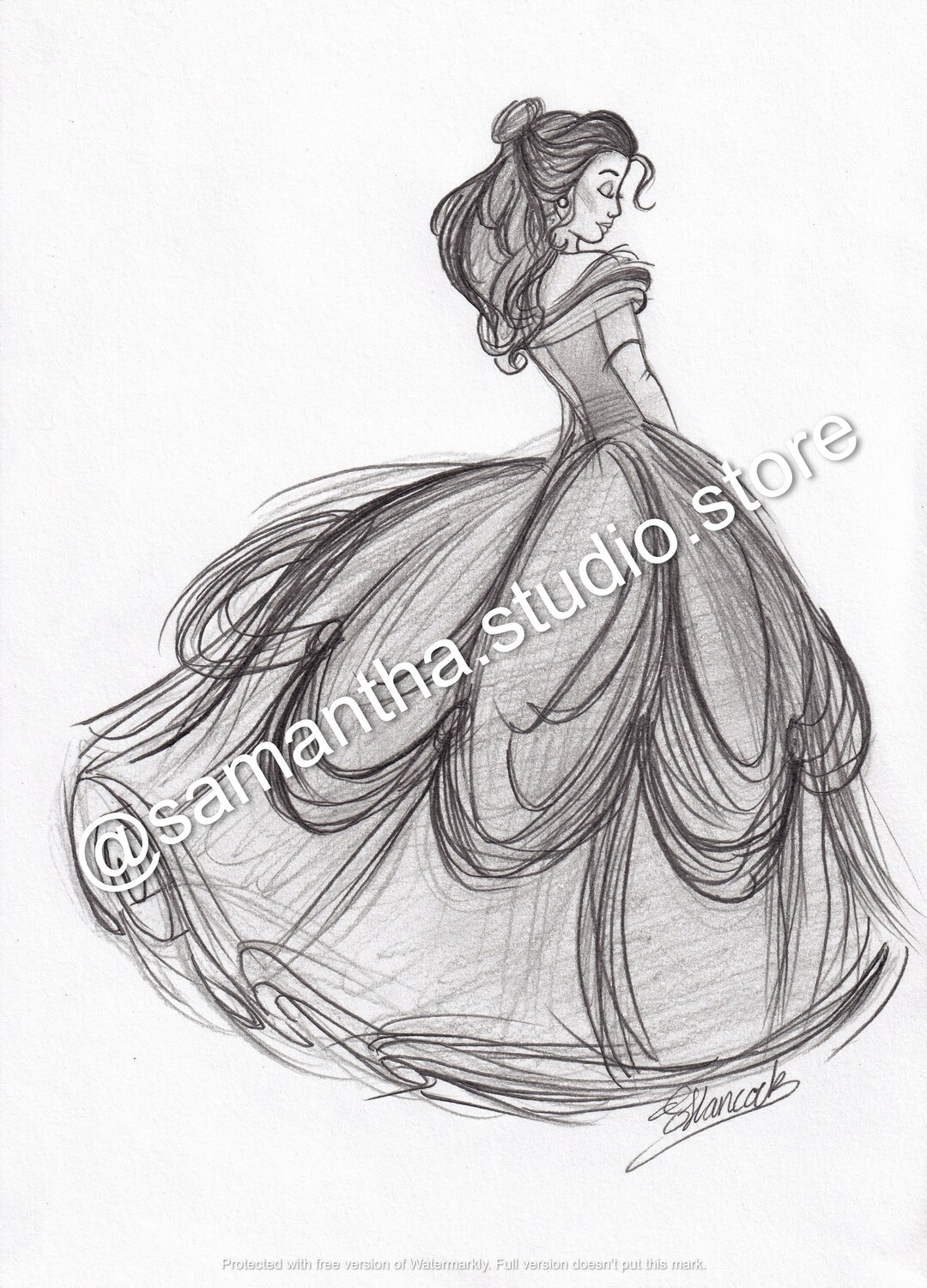 Princess Belle beauty and the Beast INSTANT DOWNLOAD Character ...
