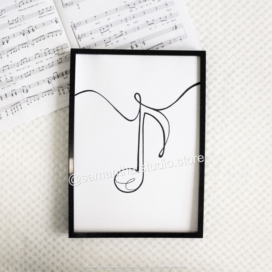 Quaver Music Note - INSTANT DOWNLOAD - Printable Minimalist Line Art ...