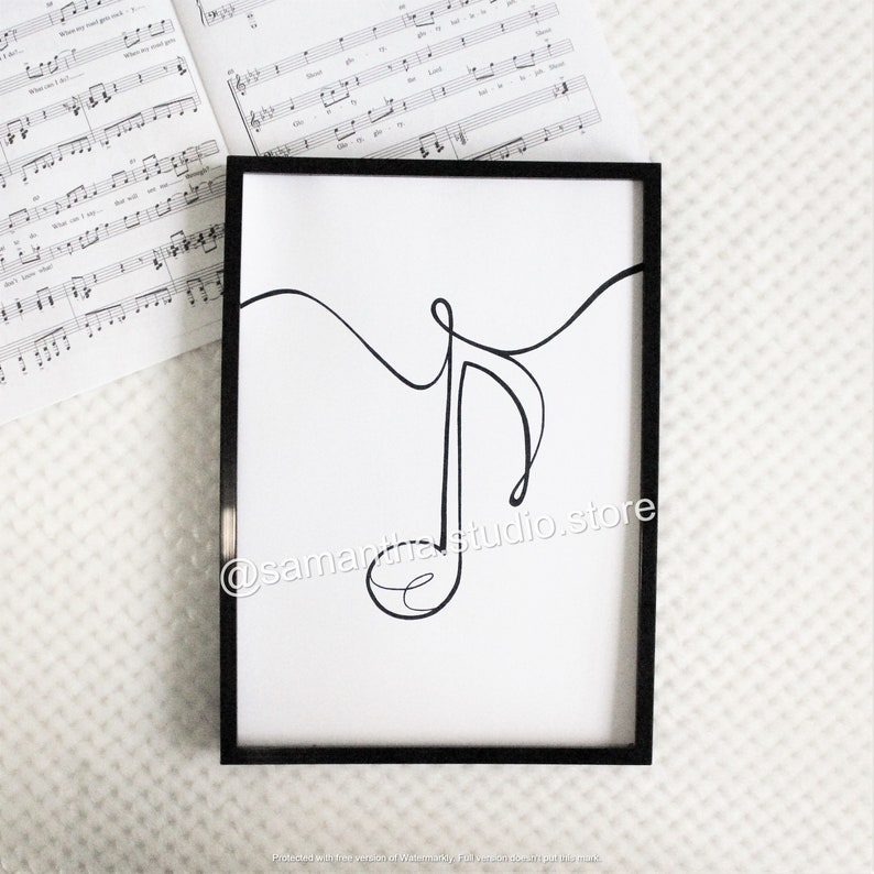 Quaver Music Note - INSTANT DOWNLOAD - Printable Minimalist Line Art ...