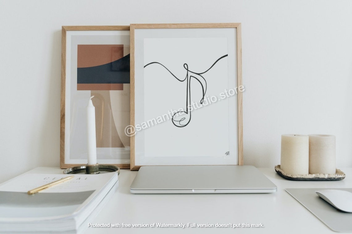 Quaver Music Note - INSTANT DOWNLOAD - Printable Minimalist Line Art ...