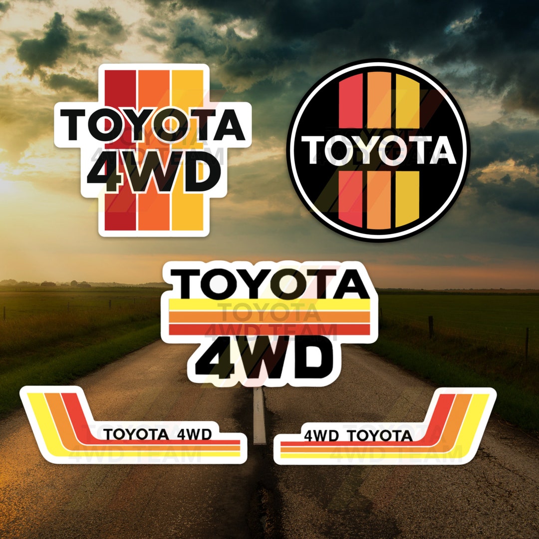 Toyota Vintage Stripes 4WD Vinyl Sticker: Retro Car Decal - Etsy