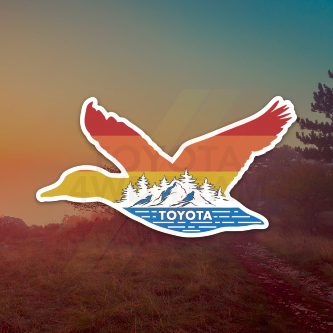 Toyota Duck Vinyl Sticker With Retro Stripes - Tacoma Tundra 4runner FJ ...