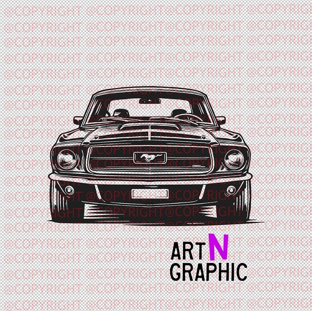 Ford Mustang 1967 Illustration Vector .SVG .PNG - Etsy
